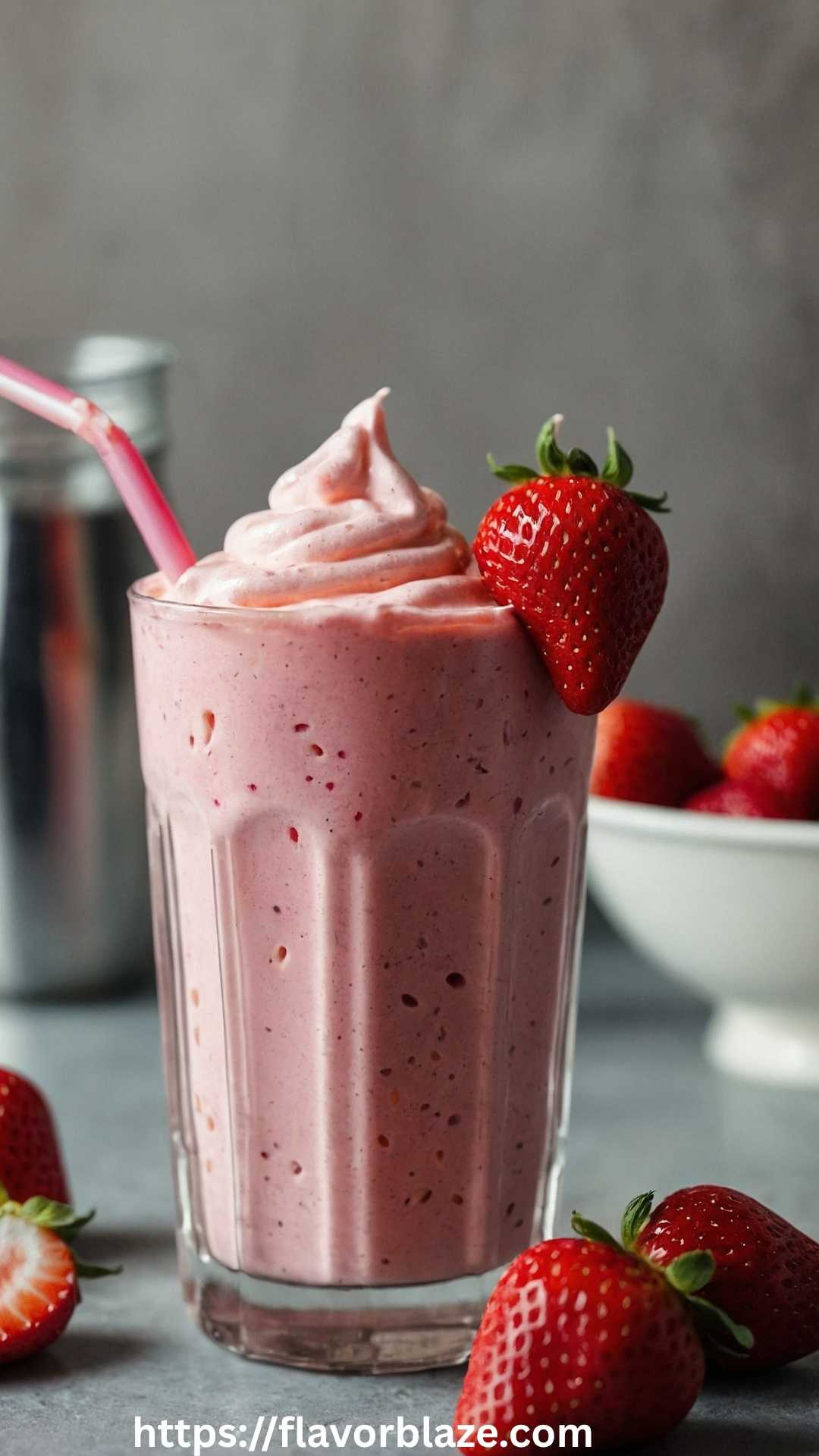 Strawberry Milkshake Recipe - Flavor Blaze